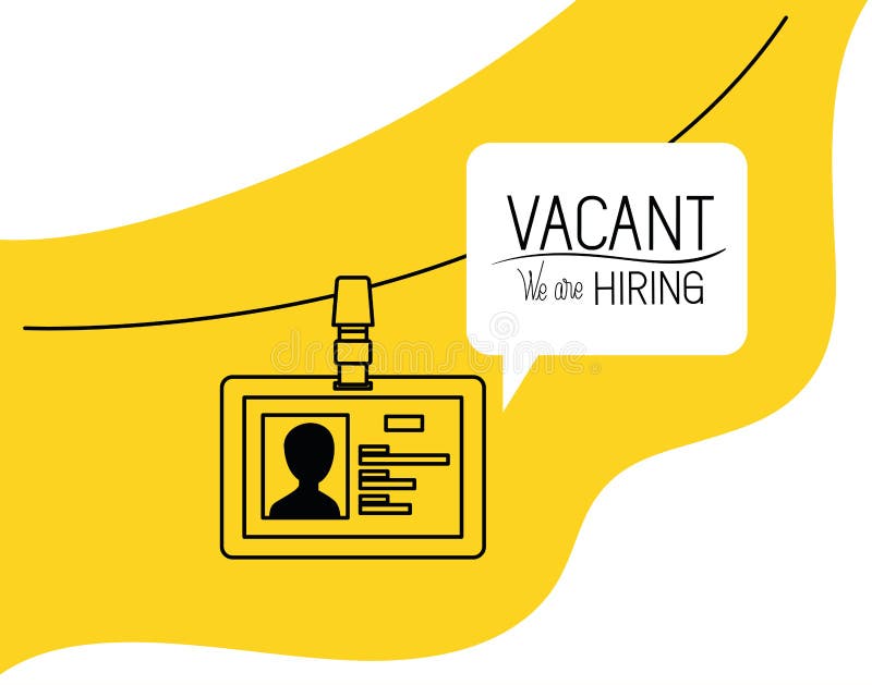 Badge Id Document Hanging with Vacancy Message Stock Vector ...