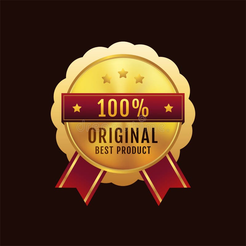 Luxury Gold Gradient 100 Percent Original Ordinary Product Label Badge ...