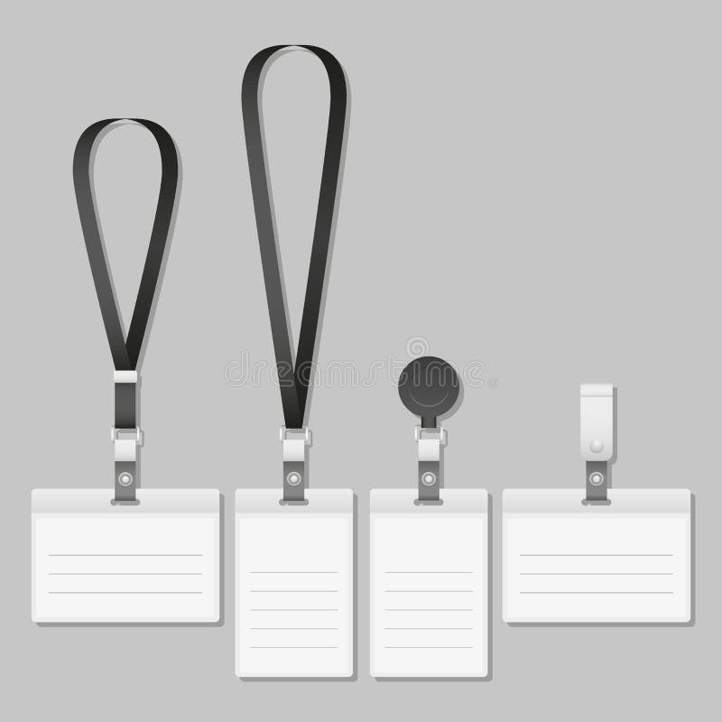 Badge Lanyard Name Tag Holder Stock Vector - Illustration of accolade ...