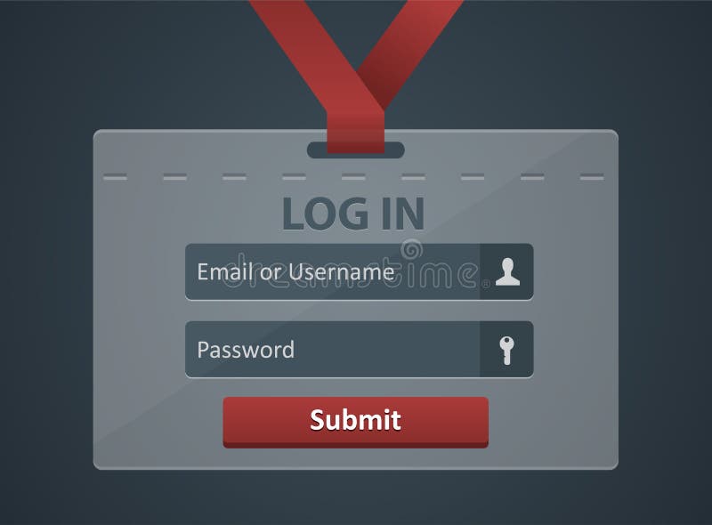 Login App UI Screen with Keyboard. Stock Vector - Illustration of phone ...