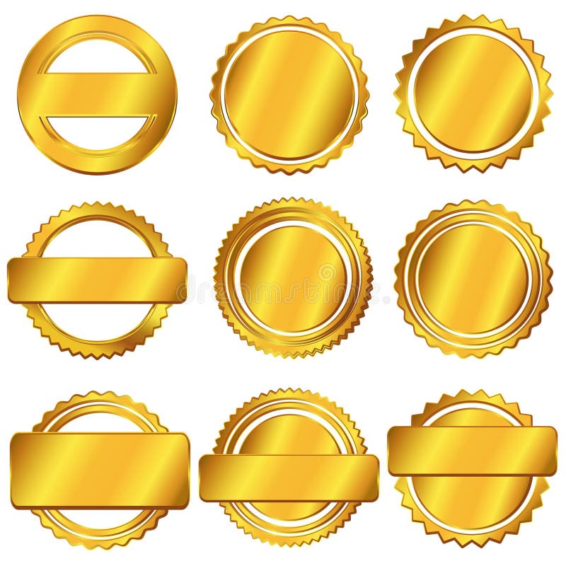 Badge medal label - golden stock vector. Illustration of design - 85914042