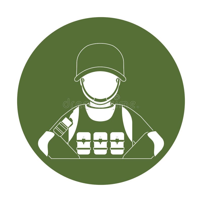 Badge Military Man with His Team Stock Illustration - Illustration of ...
