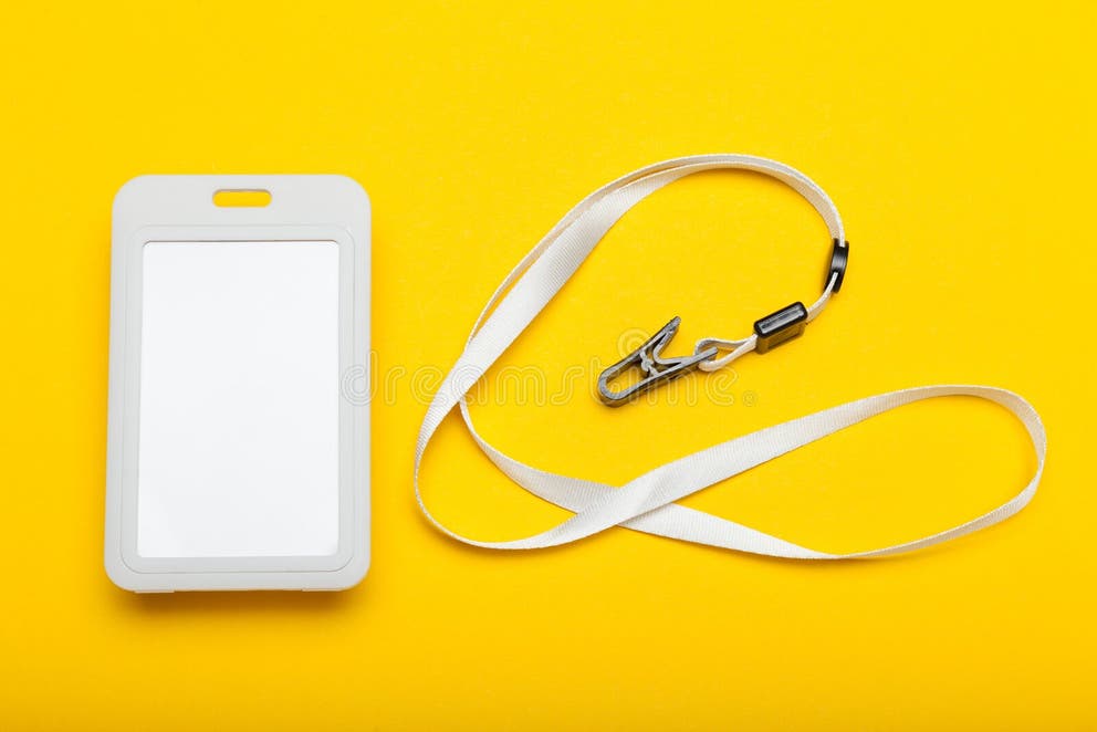 Badge Mockup, Name Tag. White Identification Card Stock Image - Image ...