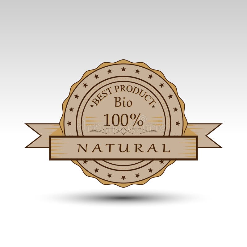 Badge.Natural bio product stock vector. Illustration of label - 86047429