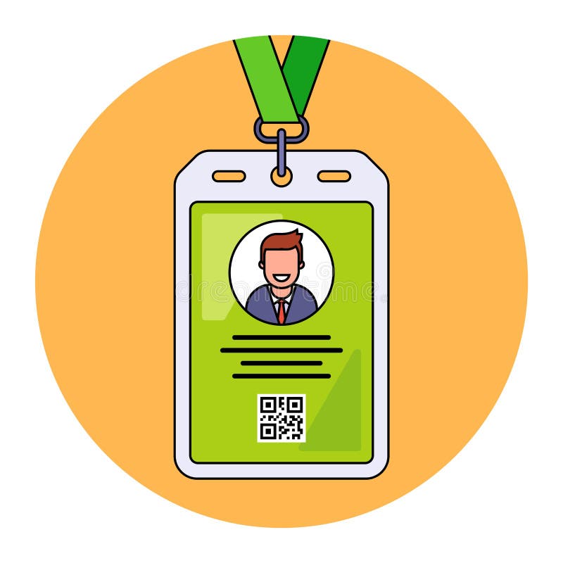 Badge on the Neck for Personal Identification. Stock Vector ...
