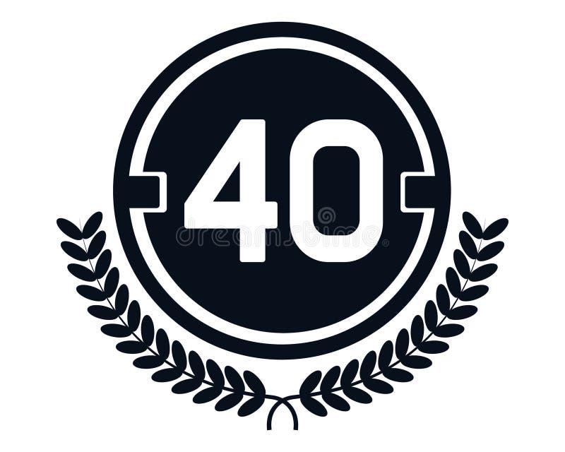 Badge with number fourty stock vector. Illustration of insignia - 273149030