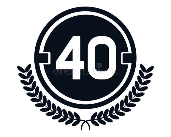 Badge with number fourty stock vector. Illustration of insignia - 273149030