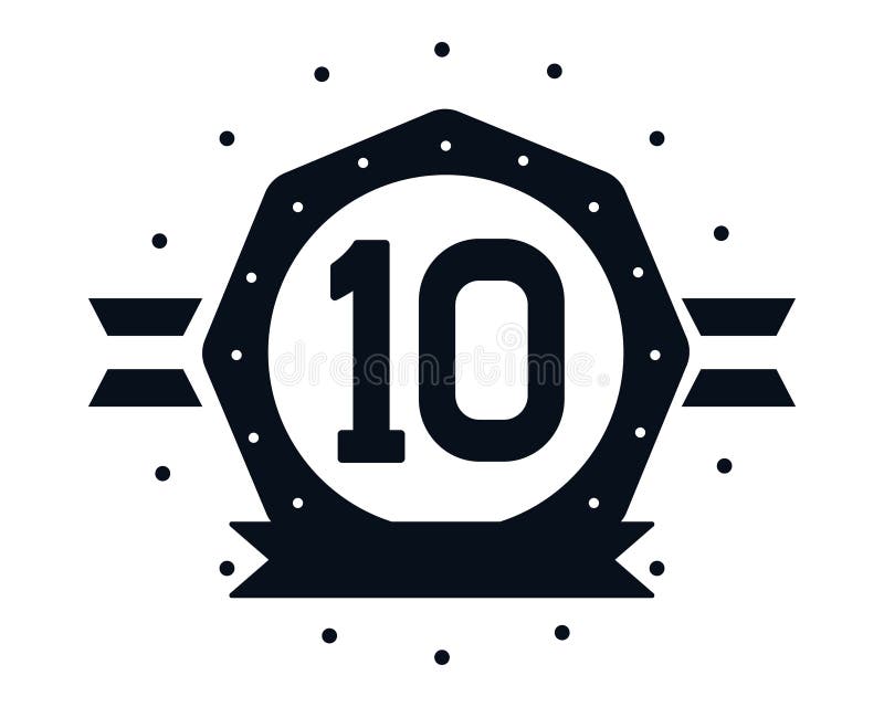 Badge with number ten stock vector. Illustration of typographic - 273094889