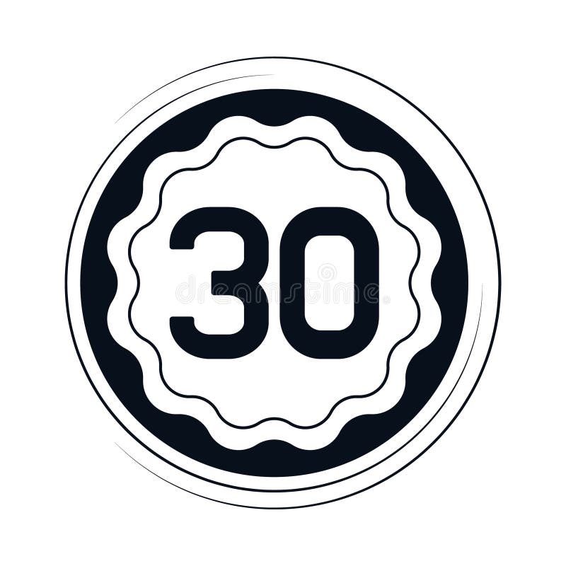 Badge with number thirty stock vector. Illustration of mathematical ...