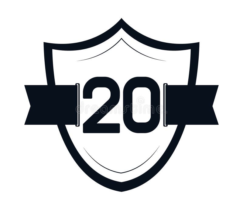 Badge with number twenty stock vector. Illustration of elements - 273105259