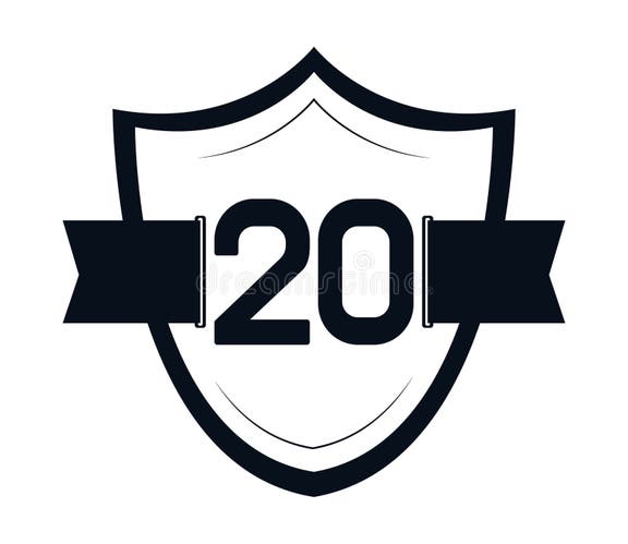 Badge with number twenty stock vector. Illustration of elements - 273105259