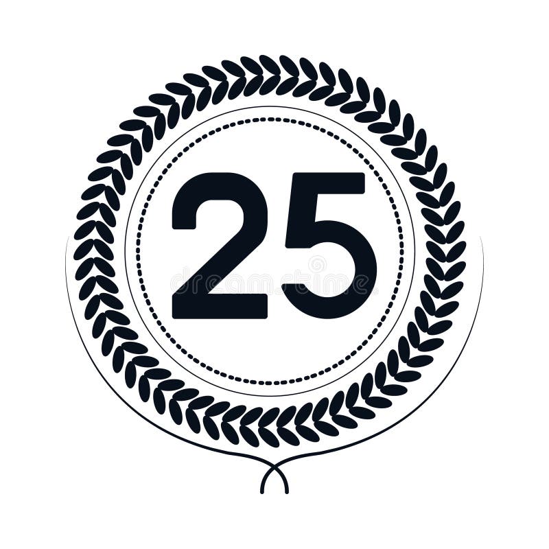 Badge with Number Twentyfive Stock Vector - Illustration of education, symbols: 273168035