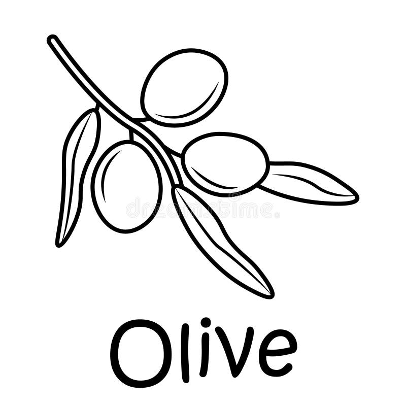 Cartoon Olive. Coloring Book. Simple Education Game for Kids Stock ...