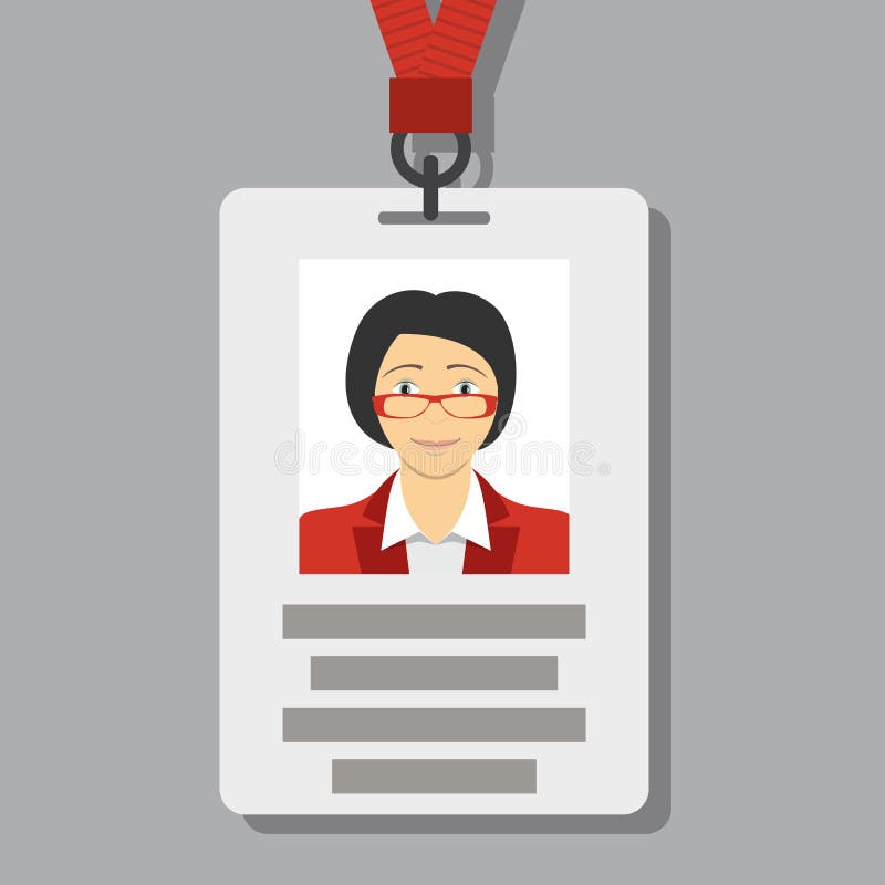 Badge, Pass Card ID in Modern Flat Style Stock Vector - Illustration of ...