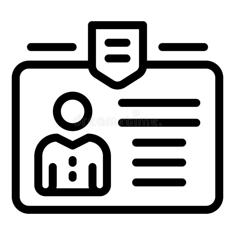Badge with a Person Icon, Outline Style Stock Vector - Illustration of ...