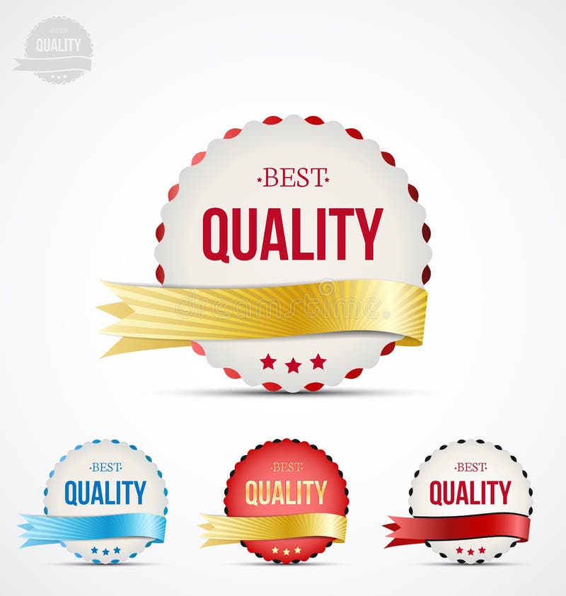 Golden Best Quality Badge stock vector. Illustration of product - 38112410