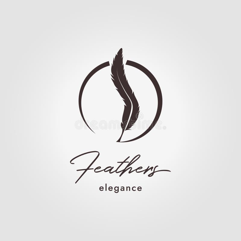 Badge of Quill Logo Icon, Design of Feathers Vector, Illustration of ...