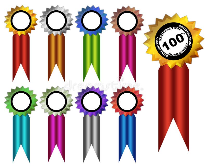 Badge and ribbon stock illustration. Illustration of button - 9030288