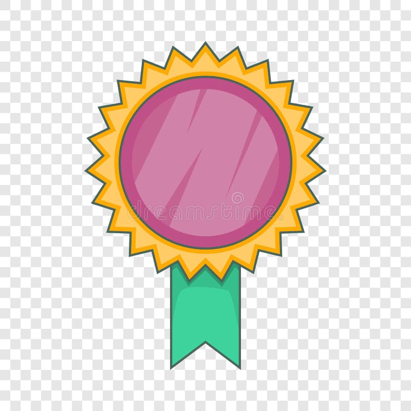 Badge with Ribbon Icon, Cartoon Style Stock Vector - Illustration of ...