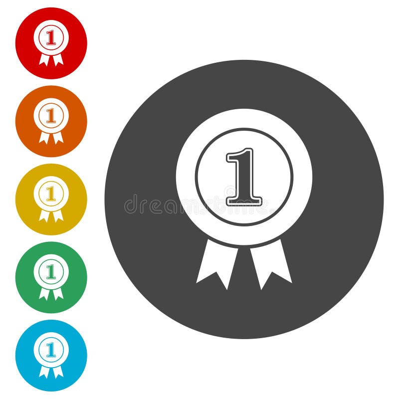 Badge with Ribbons Icon, Winner Icon Stock Vector - Illustration of ...
