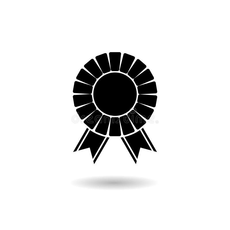 Badge with Ribbons Logo with Shadow Stock Vector - Illustration of ...