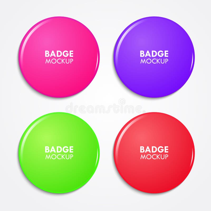 Colorful Realistic Vector Mockup Badges Template Stock Vector ...