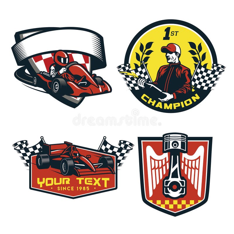 Car Racing Emblem And Championship Race Badge Stock Vector ...
