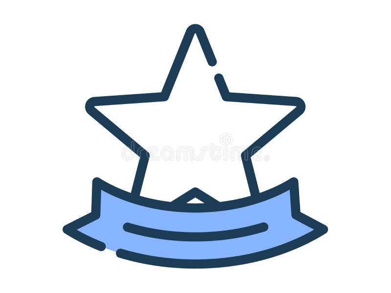 Badge Star Single Isolated Icon with Dash or Dashed Line Style Stock ...