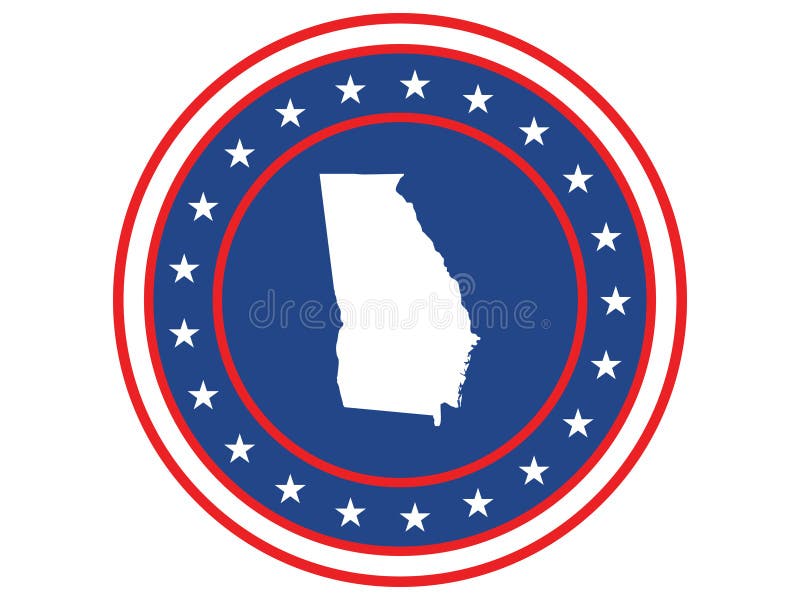 Badge of the State of Georgia in Colors of USA Flag Stock Vector ...