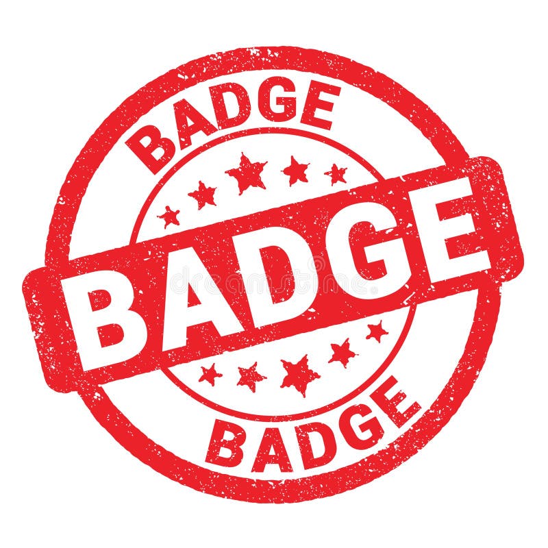 BADGE Text Written on Red Stamp Sign Stock Illustration - Illustration ...