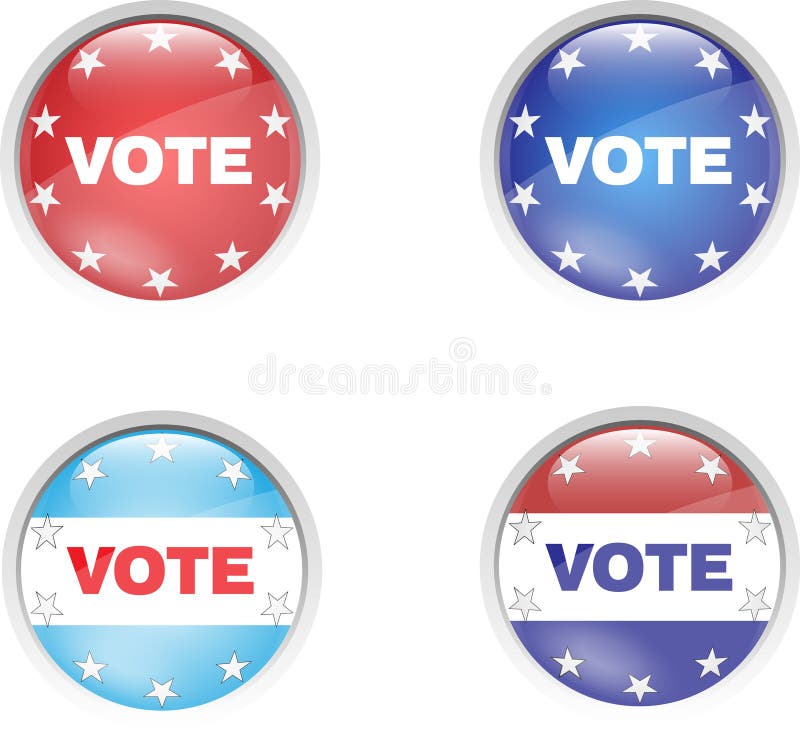 Badge vote button pins stock vector. Illustration of politics - 16887515