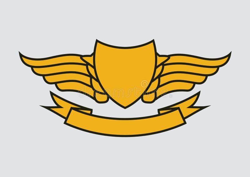 Badge with wings stock vector. Illustration of army, logo - 57309516