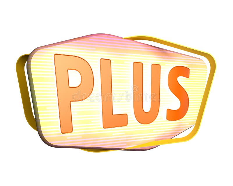 Badge with the Word Plus Isolated on White Stock Illustration ...