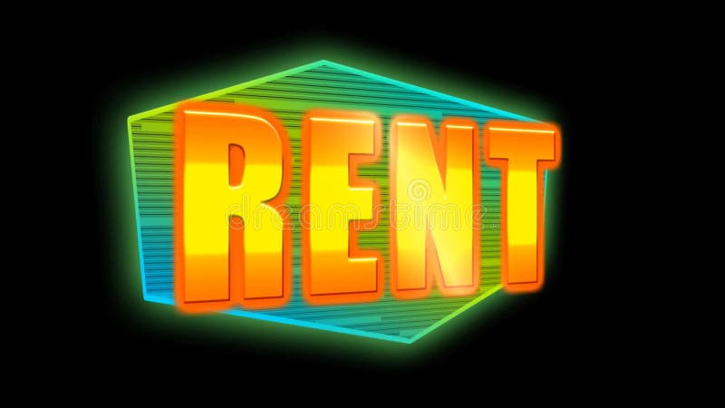 For Rent Word Hot Animated Burning Realistic Fire Flame Loop. Stock ...