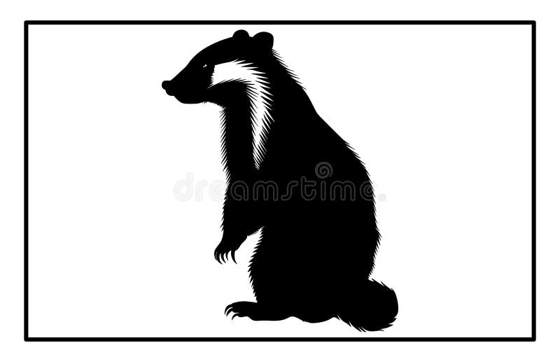 Badger Black Silhouette Desain, Badger Silhouette View Side for Retro ...
