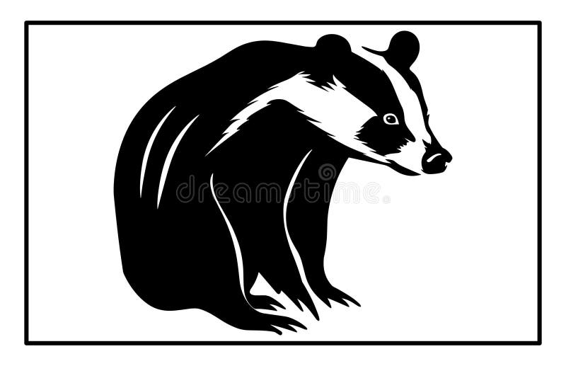 Badger Black Silhouette Desain, Badger Silhouette View Side for Retro ...