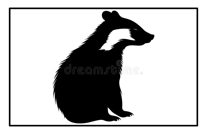 Badger Black Silhouette Desain, Badger Silhouette View Side for Retro ...