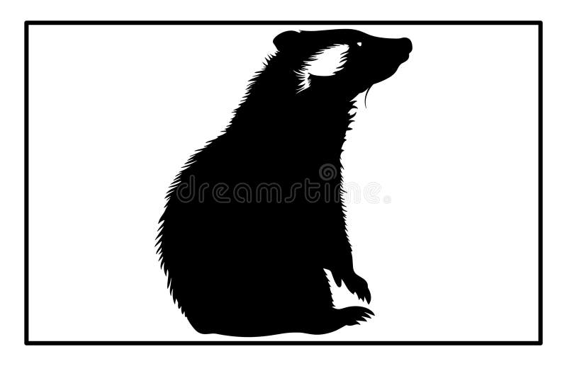 Badger Black Silhouette Desain, Badger Silhouette View Side for Retro ...