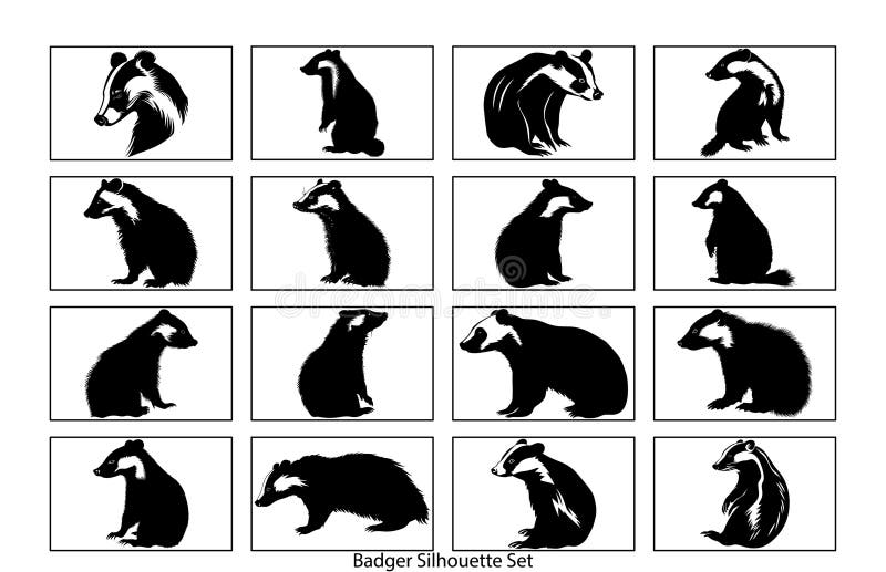 Badger Black Silhouette Desain, Badger Silhouette View Side for Retro ...