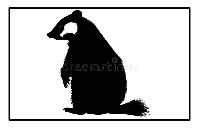 Badger Black Silhouette Desain, Badger Silhouette View Side for Retro ...