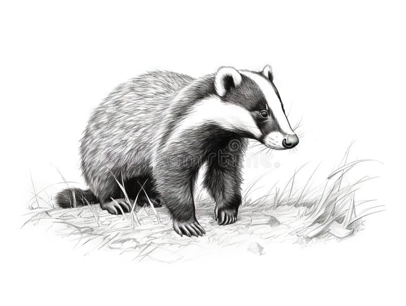 Badger Drawing Made with Generative AI Illustration Stock Illustration ...