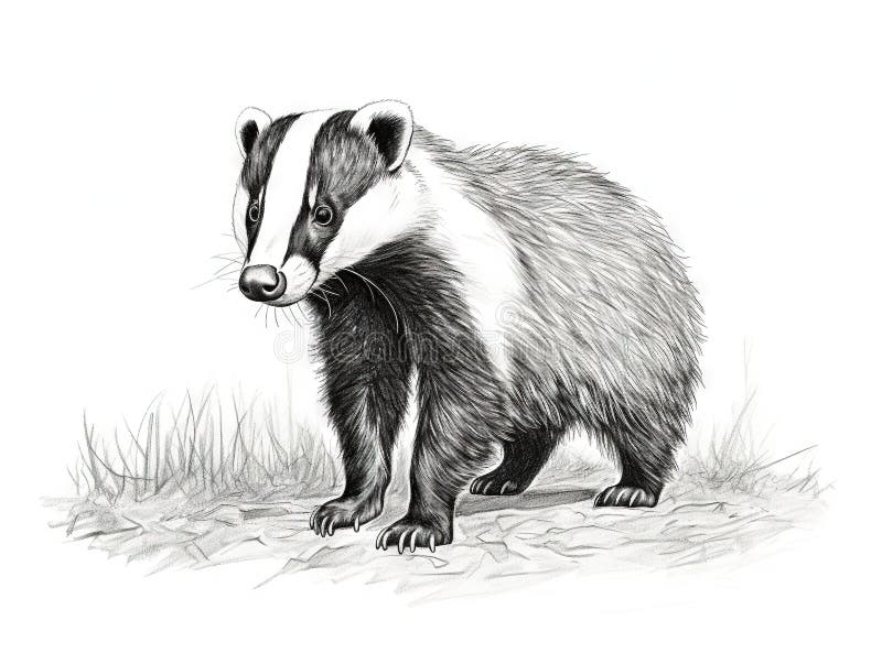 Badger Drawing Made with Generative AI Illustration Stock Illustration ...