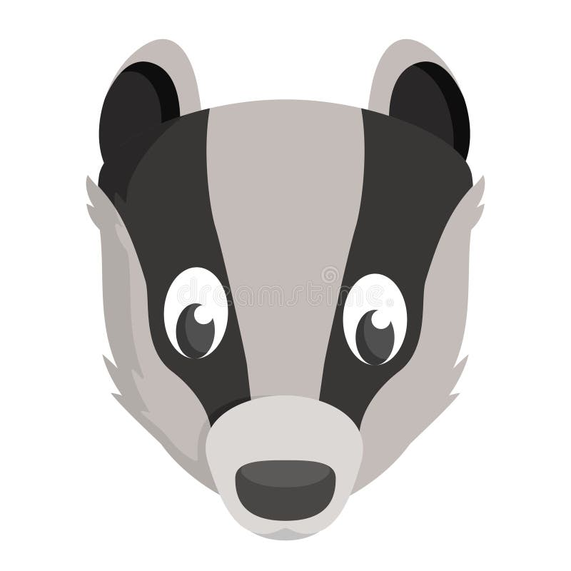 Badger face front view. stock vector. Illustration of mammal - 231986851