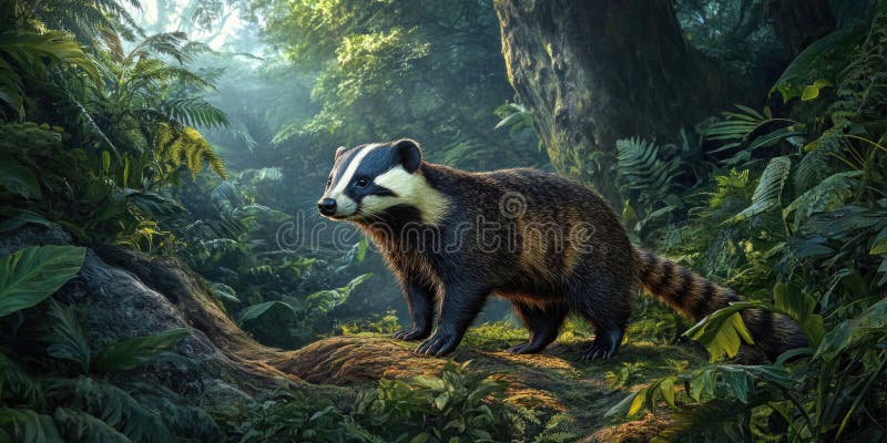 Badger in Forest stock photo. Image of country, animal - 378054750