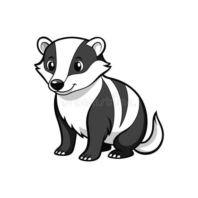 Badger Fun Coloring Page Adventure Stock Illustration - Illustration of ...