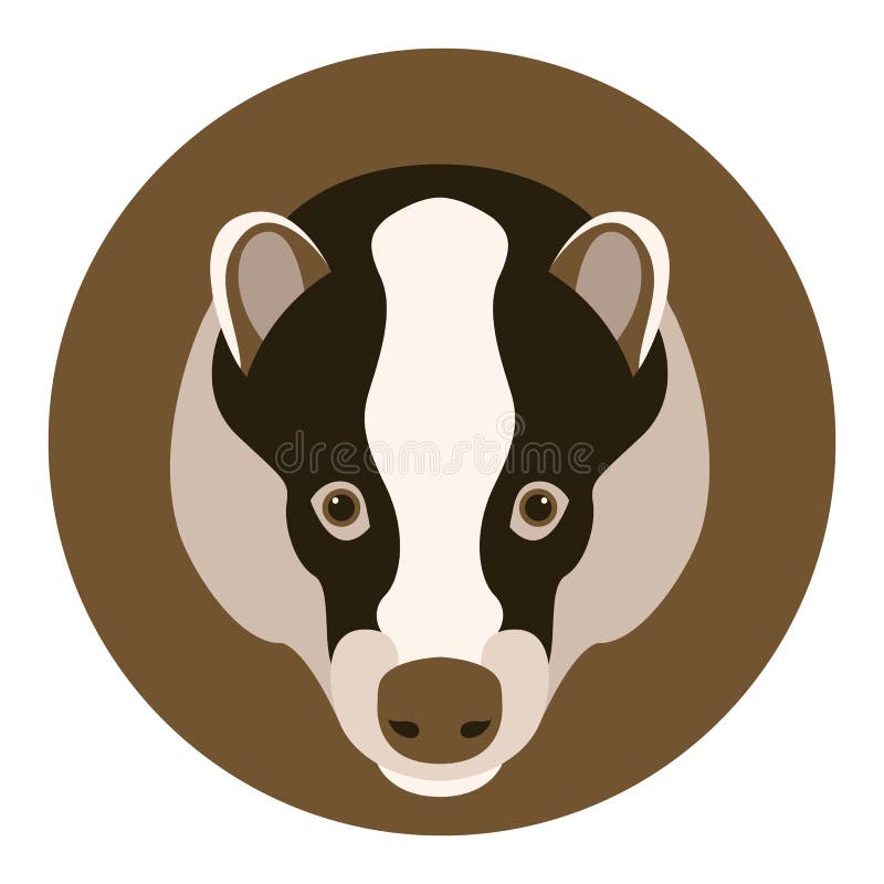 Badger Head Face Vector Illustration Style Flat Stock Vector ...