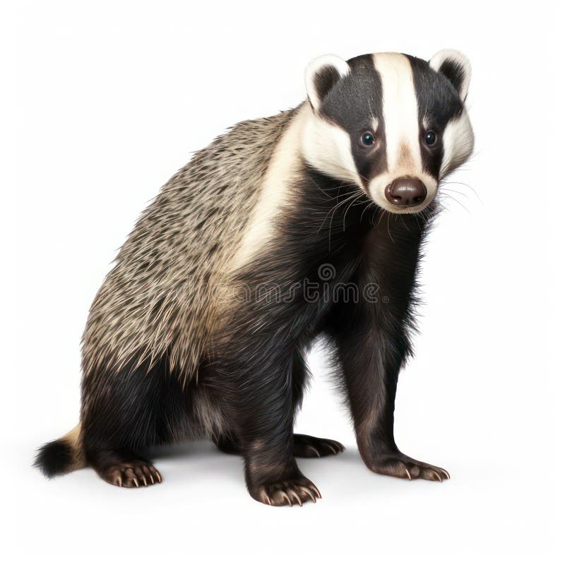 Badger Isolated on White Created with Generative AI Stock Photo ...