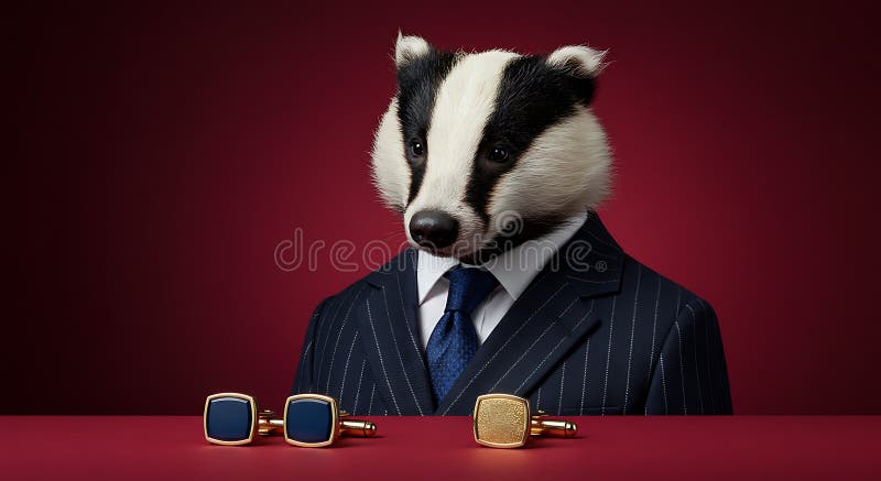 A Badger in a Pinstripe Suit with Cufflinks - Generated Using Ai Stock ...