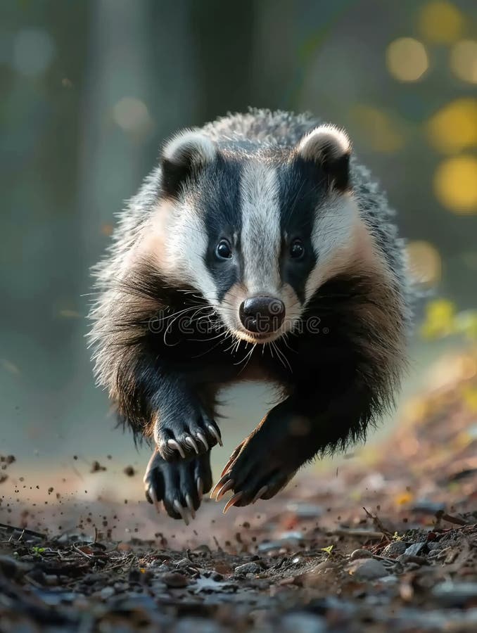 The Badger Running. Generative AI. Stock Illustration - Illustration of ...