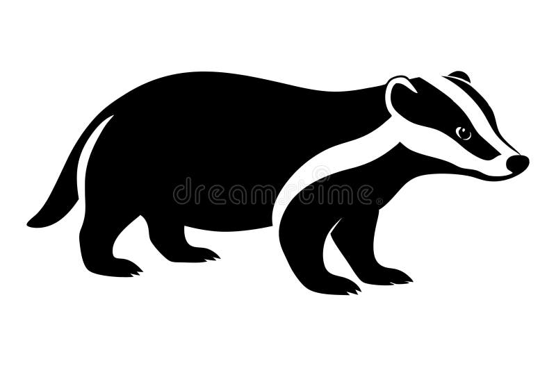 Badger Silhouette Vector Illustration Stock Vector - Illustration of ...